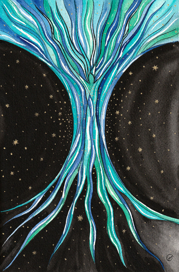 The River of Life - Watercolour and Gold Acrylic by Artist Gaia Orion ...
