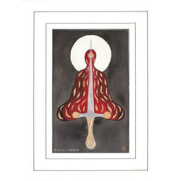 Clarity - Watercolour and Gold Acrylic 25 x 9 cm - Gaia Orion Art