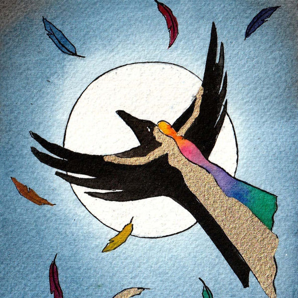 Raven Dream - Watercolour 13 x 10 cm - Wild Woman Art by Gaia Orion ...