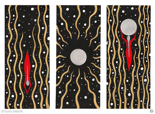 Genesis - Watercolour and Acrylic 25 x 35 cm - Gaia Orion Art
